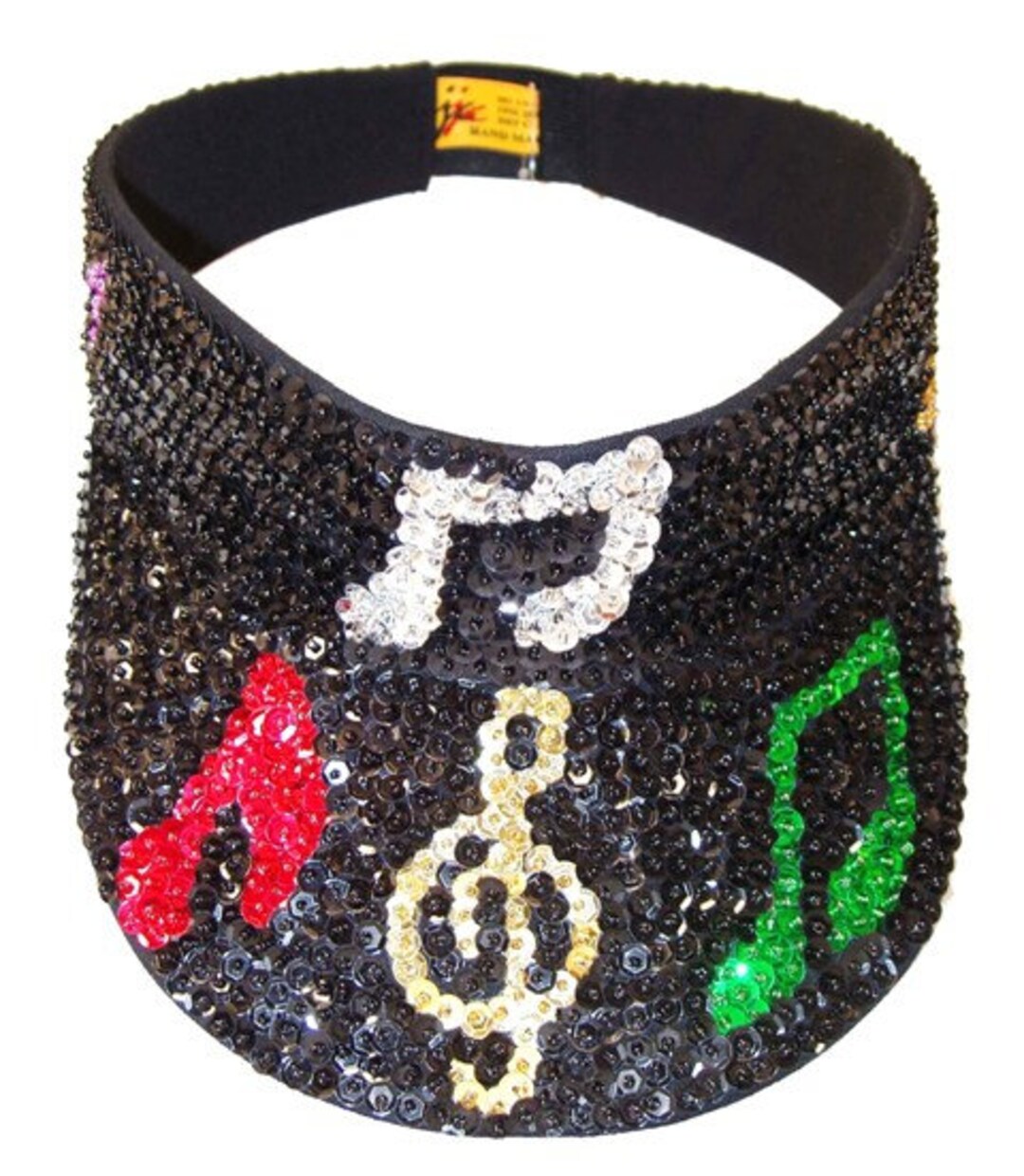 Sequin Sun Visor BLACK With COLOR MUSIC Notes Music 6 - Etsy