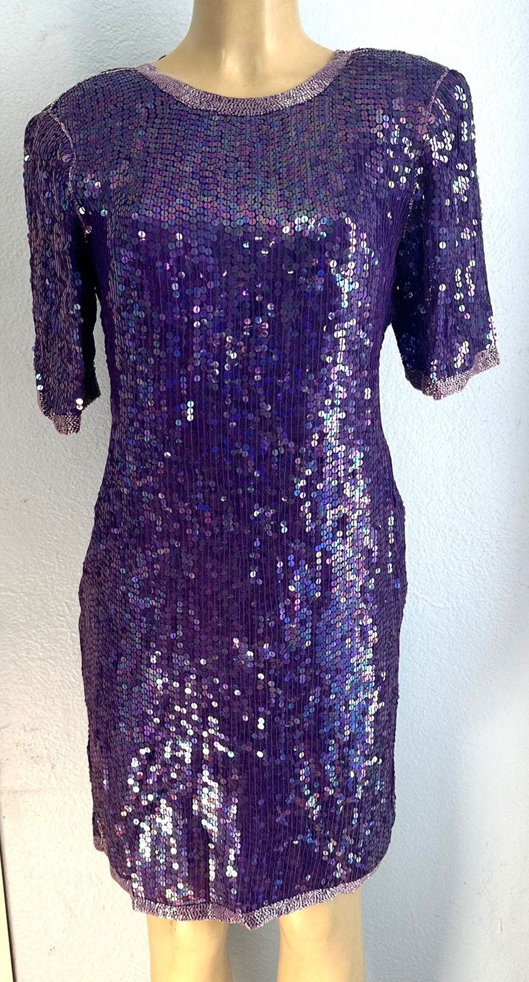Sequined Purple Dress - Etsy