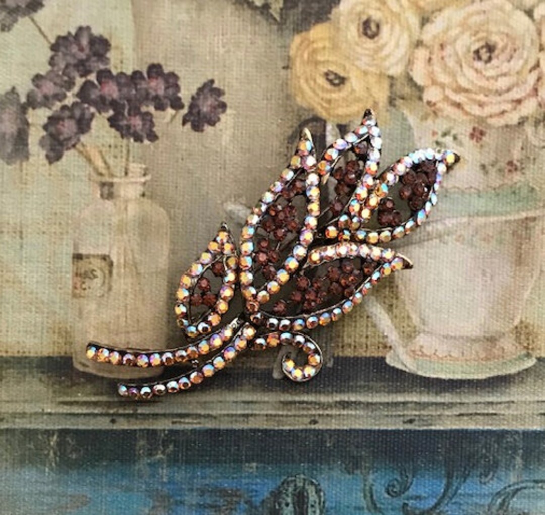 Vintage Rhinestone Broche, Broche Victoriano Vintage, Broche Vintage ...