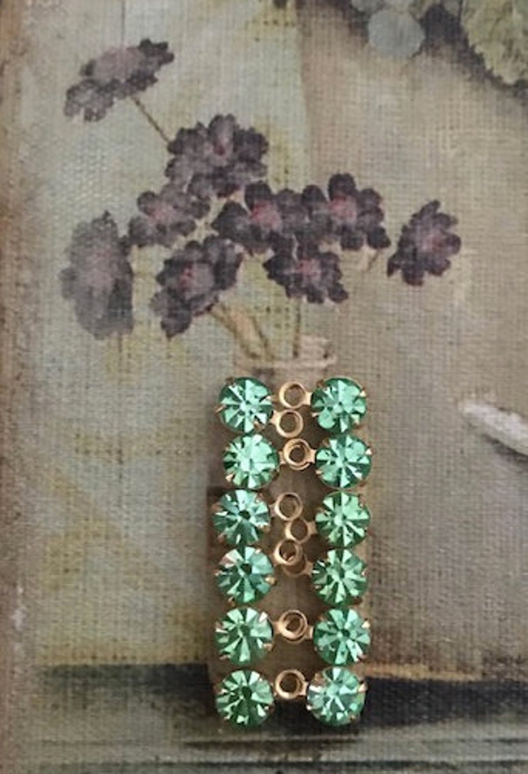 4 Vintage Swarovski Crystal Rhinestone Drop Beads, Vintage Earring ...