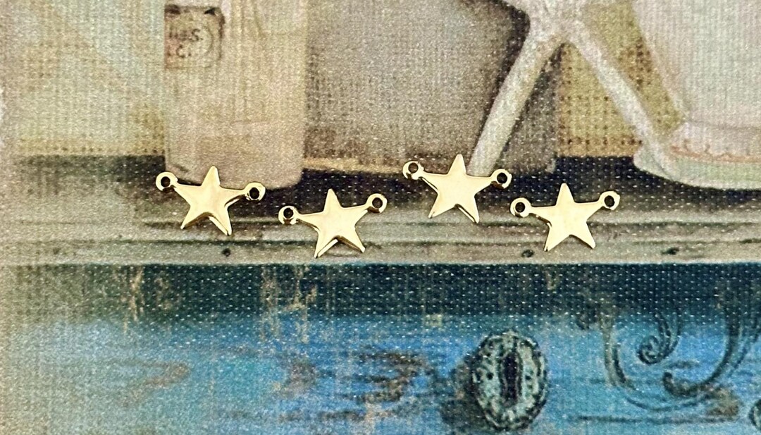 Vintage Gold Star Connectors, Vintage Connectors, Star Charm, Made in ...