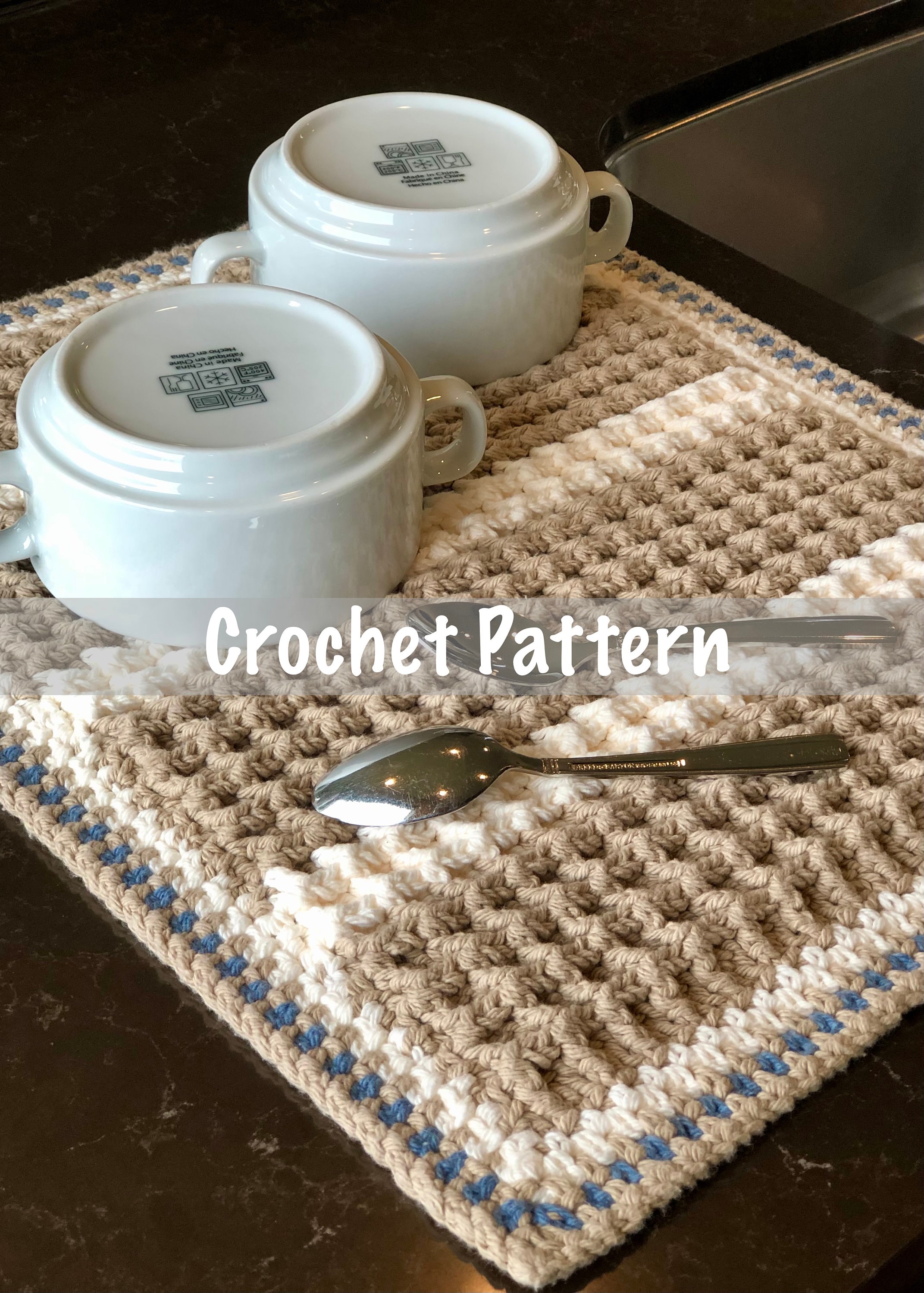 Waffle Stitch Crochet Dish Drying Mat (PDF Pattern) - Etsy