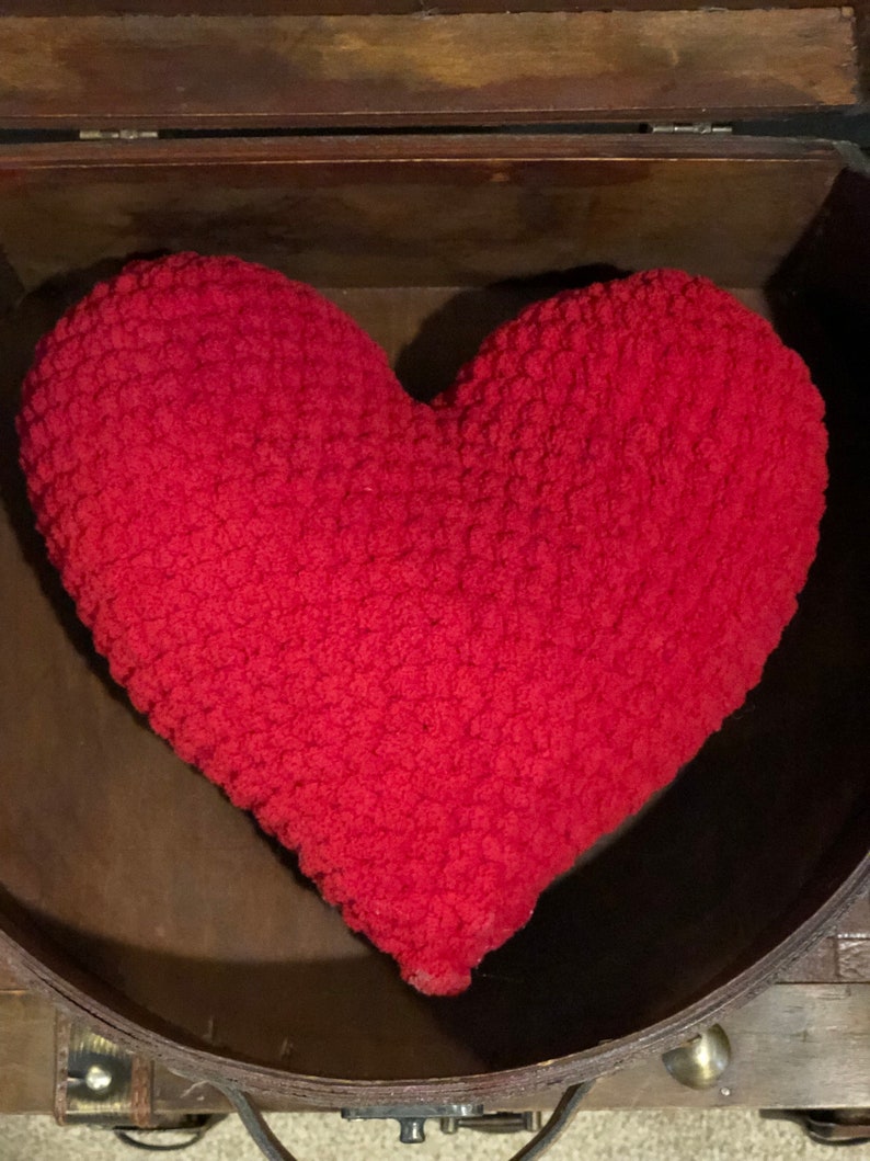 Heart Shaped Pillow, Crochet Heart Pillow, Forever Valentine - Etsy