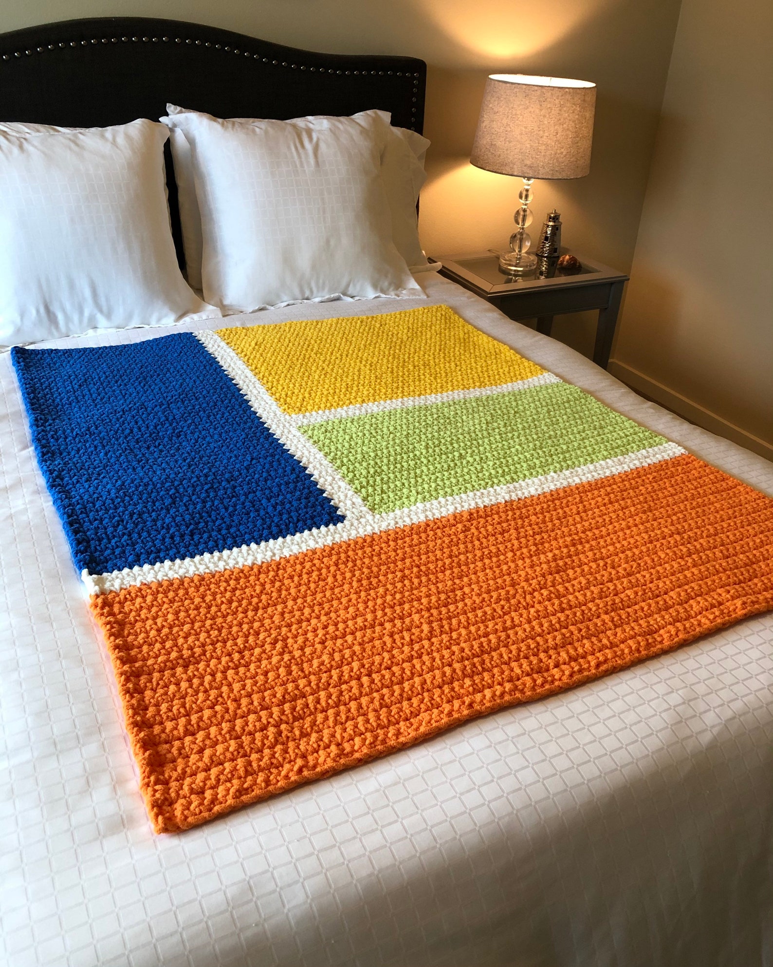 Color Block Brights Blanket Pattern - Etsy