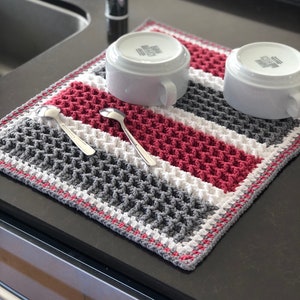 Waffle Stitch Crochet Dish Drying Mat (PDF Pattern) - Etsy