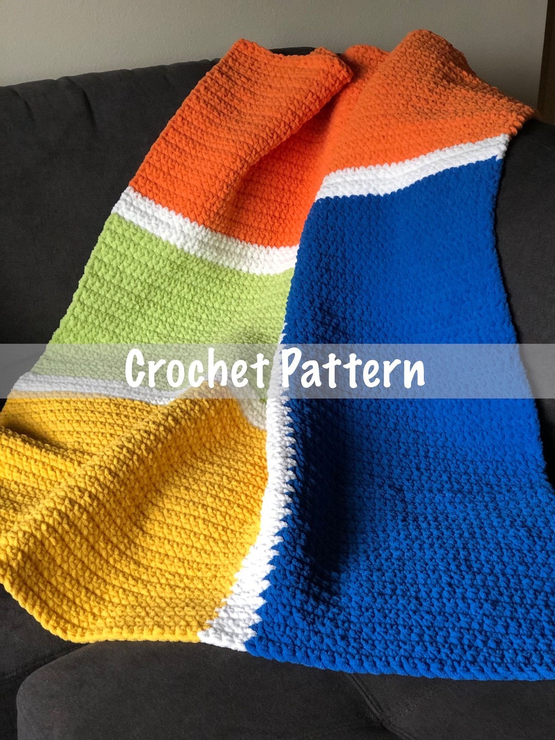 Color Block Brights Blanket Pattern - Etsy