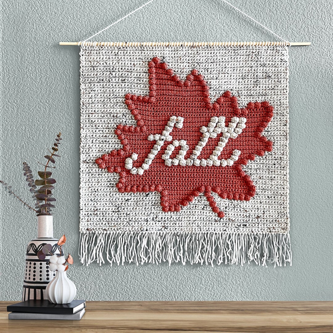 Crochet Fall Leaf Wall Hanging Pattern • Fall Leaves Pattern • Autumn ...