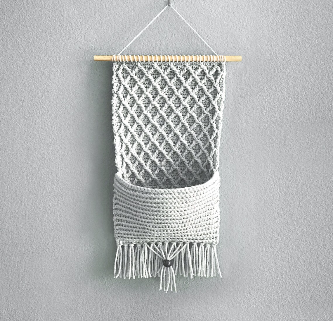 Crochet Pocket Wall Hanging Pattern • Plant Hanger Pattern • Small ...