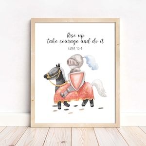 Bible Verse Nursery Art, Ezra 10:4, Rise up Take Courage and Do It ...