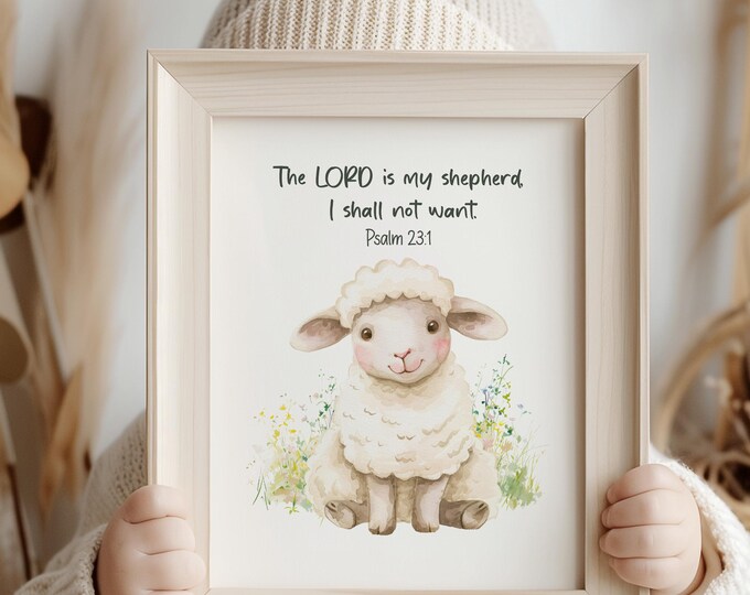 The LORD is My Shepherd, Christian Wall Art, Scripture Print, Bible ...