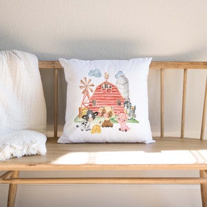 Farm Animals Pillow Cover, Barnyard Pillow Cover, Farm Nursery Bedding ...