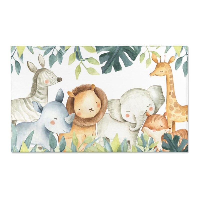 Safari Nursery Rug Jungle Nursery Rug Safari Animals Nursery - Etsy