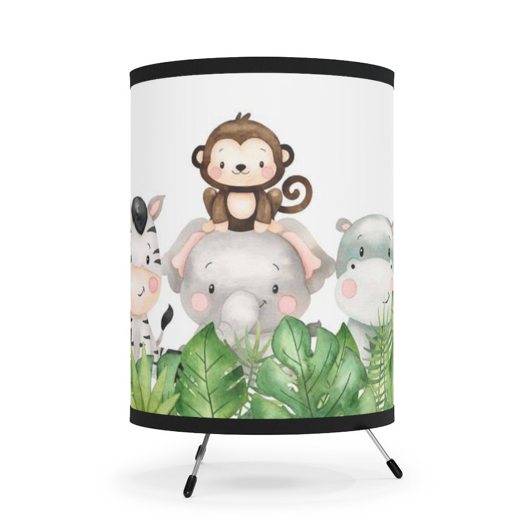 Safari Animals Lamp Jungle Nursery Decor Safari Table Lamp | Etsy