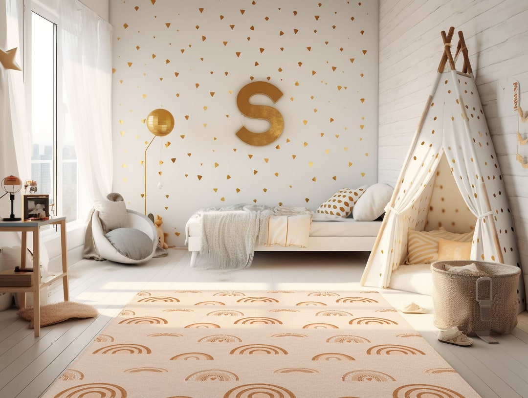 Rainbow Rug Nursery, Boho Rainbow Nursery Decor, Gender Neutral Nursery ...