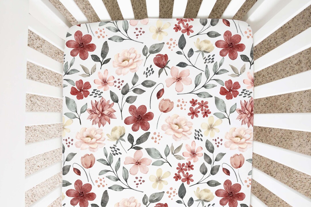 Wild Flowers Crib Sheet Peony Crib Sheet, Wild Flower Nursery, Floral ...