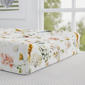 Wild Flowers Changing Pad, Wild Flower Nursery Bedding, Boho Floral ...