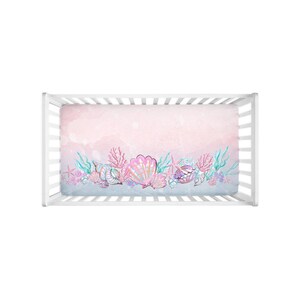 Mermaid Crib Sheet, Under the Sea Nursery, Shell Crib Sheet, Mermaid ...