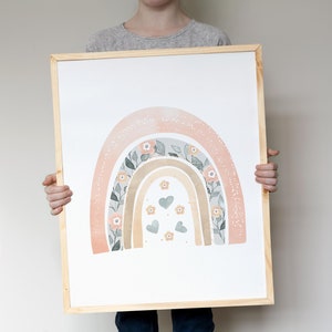 You Are Loved Little One Nursery Wall Art, Rainbow Nursery Decor Girl ...