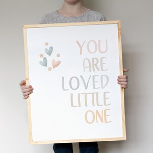 You Are Loved Little One Nursery Wall Art, Rainbow Nursery Decor Girl ...