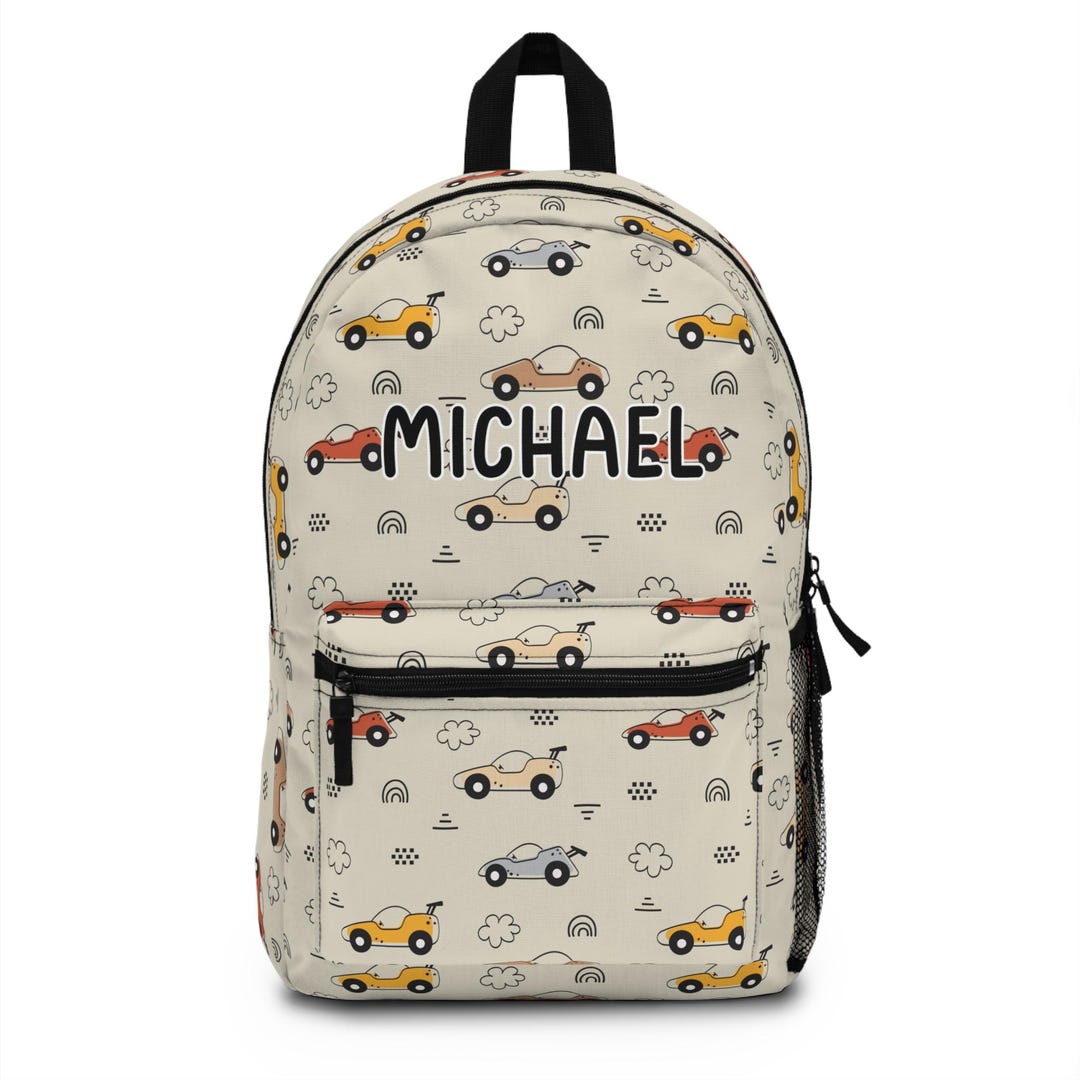 Personalized Vintage Cars Backpack, Custom Kids School Bag, School ...
