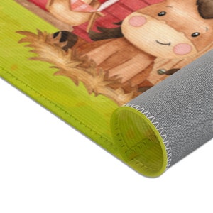 Farm Animals Rug, Barnyard Nursery Decor, Kids Play Room Rug Gender ...