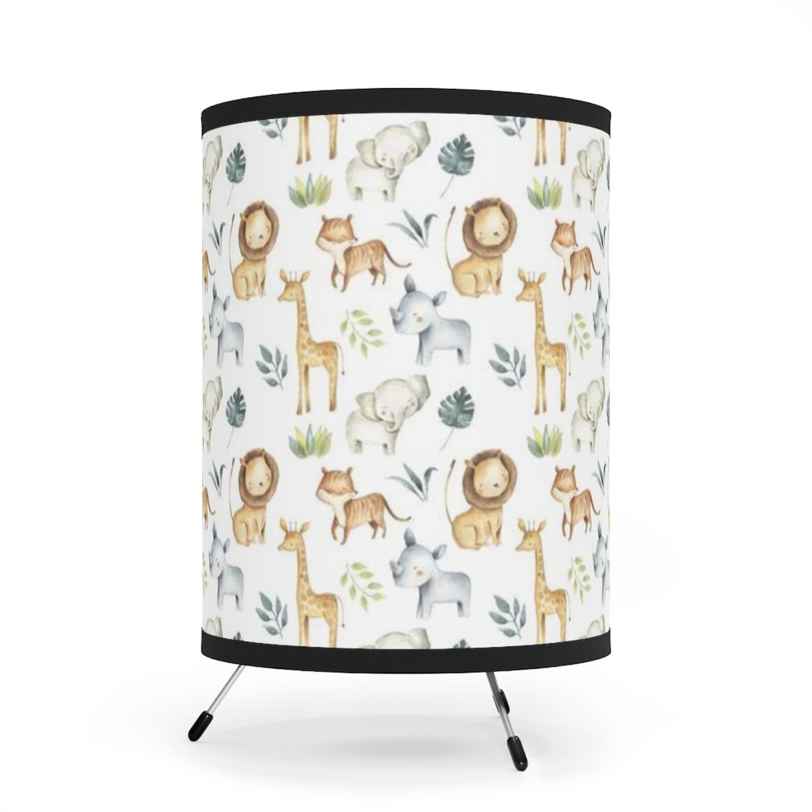 Safari Table Lamp Jungle Nursery Decor Safari Animals Baby - Etsy