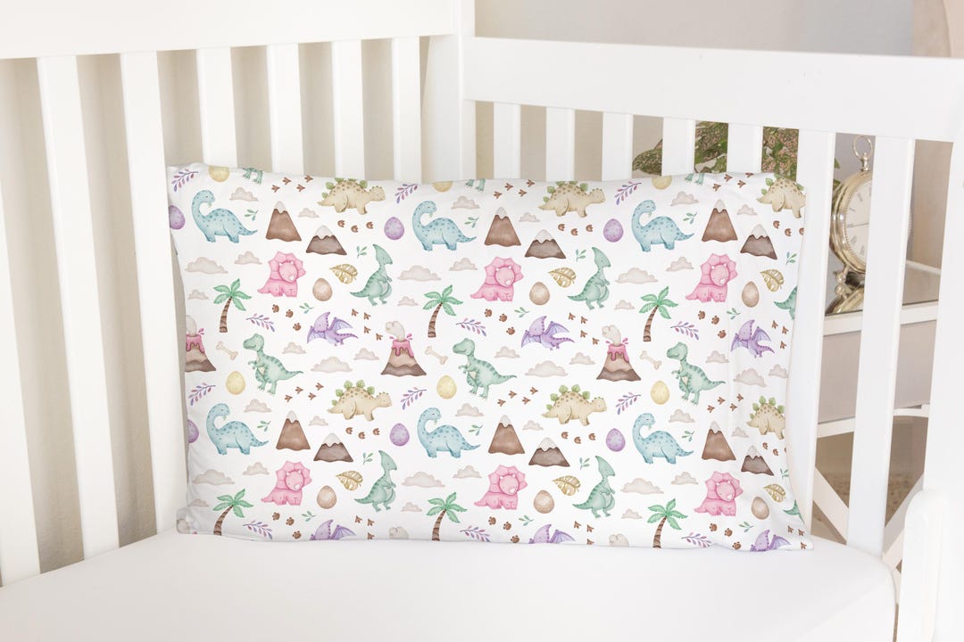 Girl Dinosaur Pillowcase, Girl Dinosaur Crib Bedding Set, Baby Girl ...