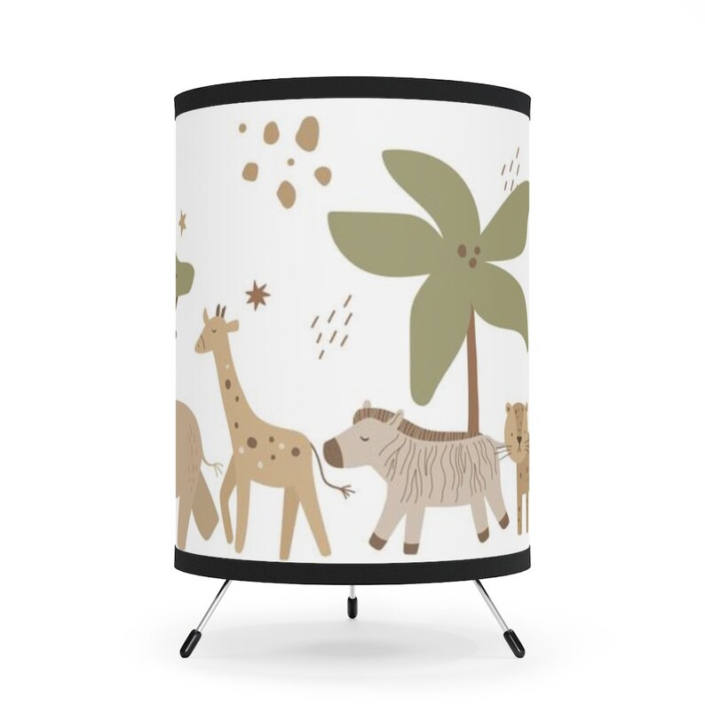 Safari Animals Lamp Jungle Nursery Decor Modern Safari Table - Etsy