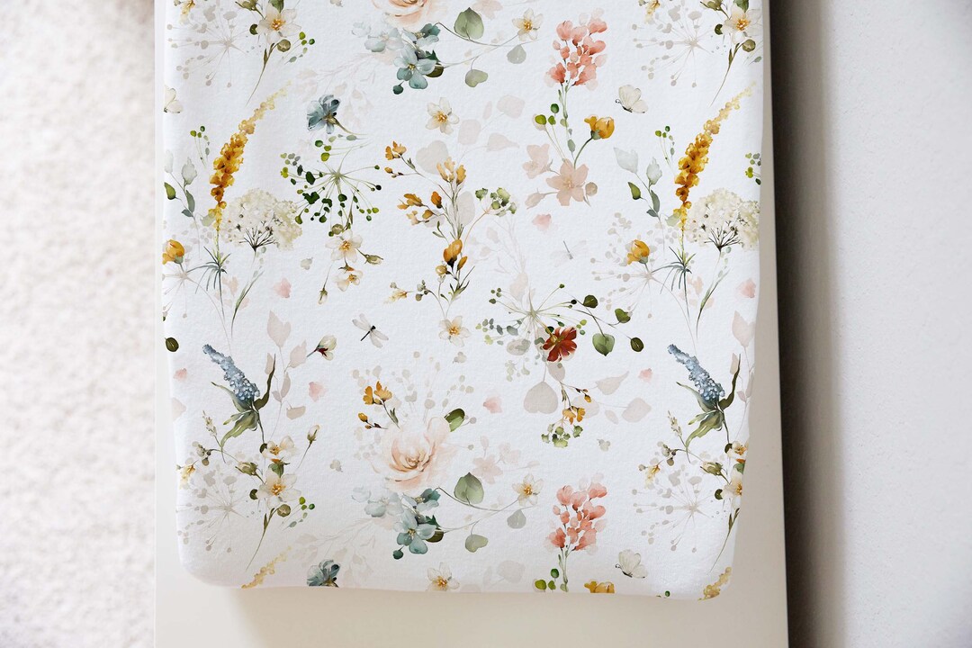 Wild Flowers Changing Pad, Wild Flower Nursery Bedding, Boho Floral ...