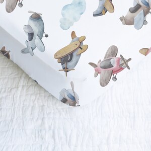 Airplanes Crib Sheet, Aviator Nursery Bedding, Airplanes Crib Bedding ...