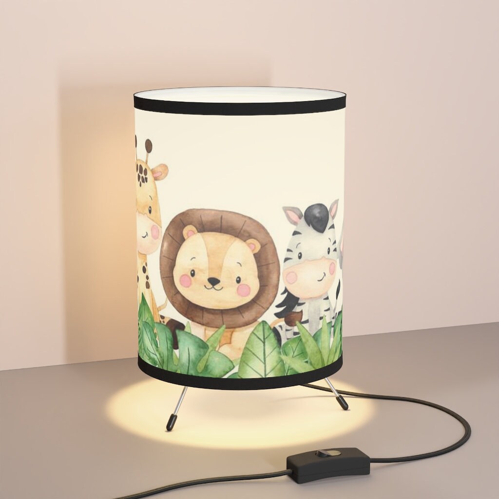 Safari Animals Lamp Jungle Nursery Decor Safari Table Lamp | Etsy