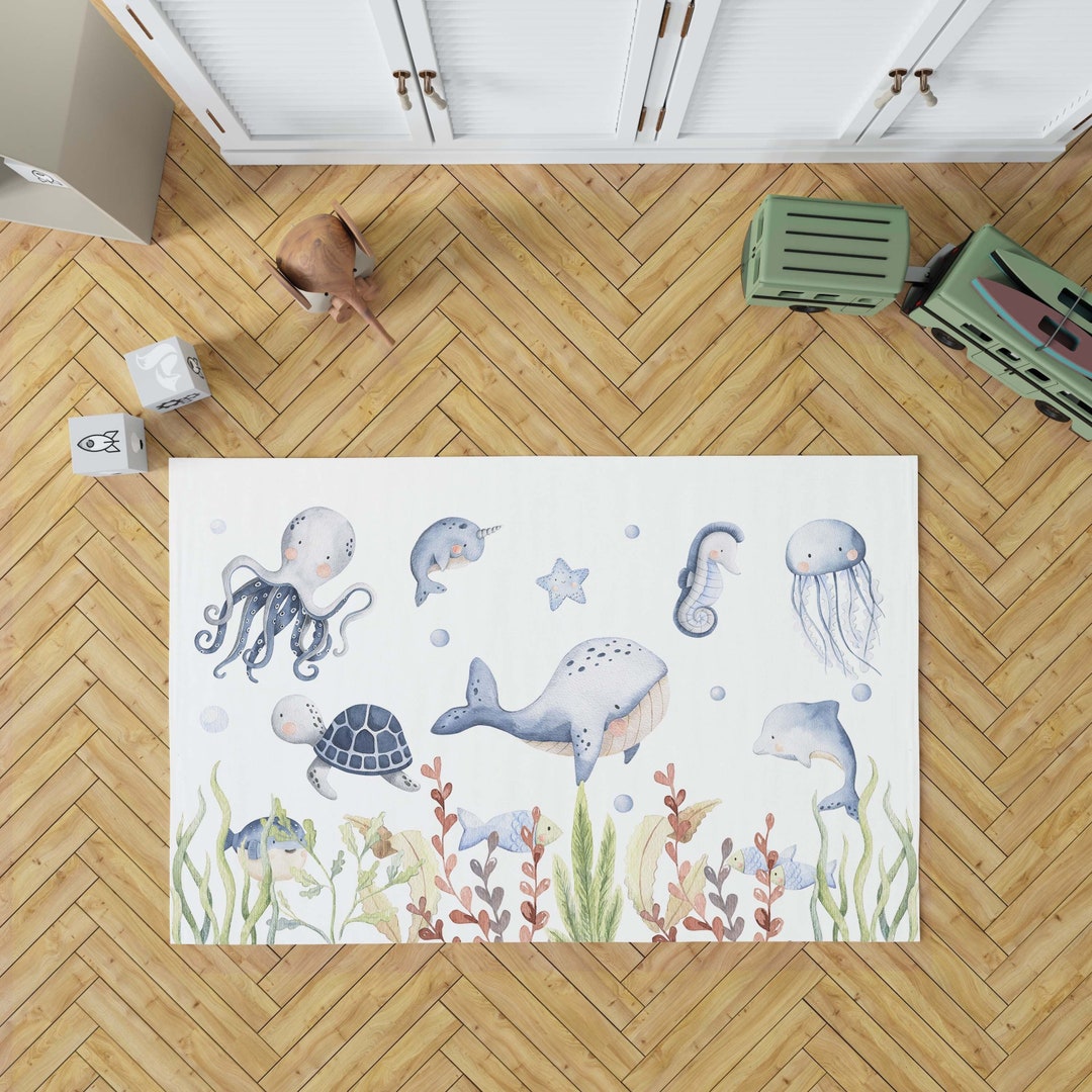 Under the Sea Rug, Sea Nursery Rug, Under the Sea Nursery Decor, Rugs ...