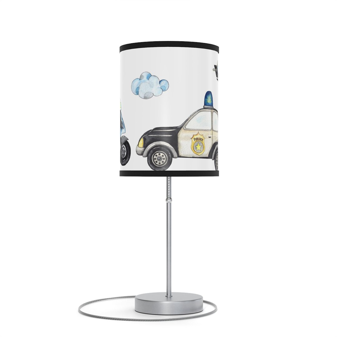 Police Nursery Lamp, Police Car Lamp, Boys Table Lamp, Police Nursery ...