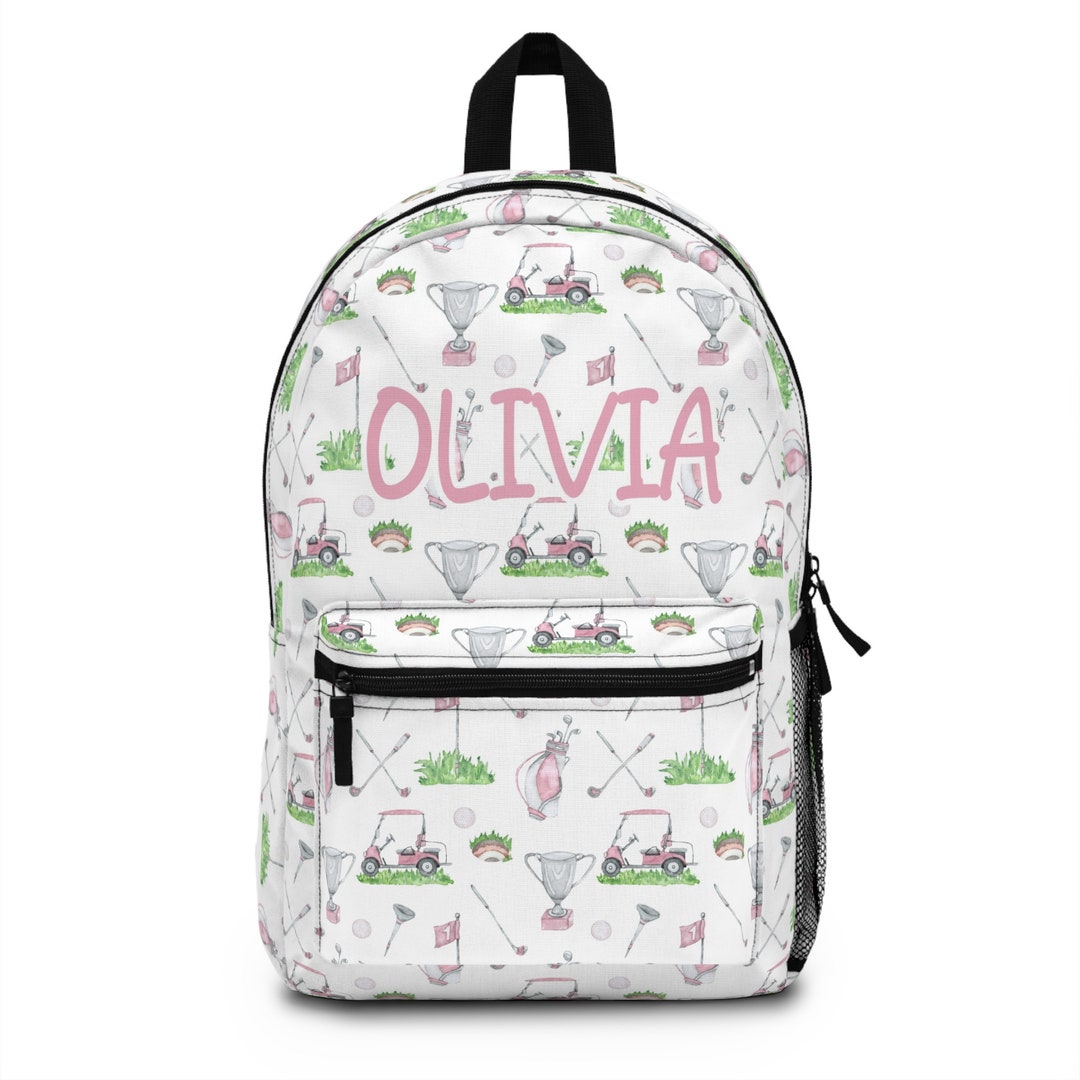 Personalized Girl Golf Backpack, Custom Name School Bag, Back to School ...