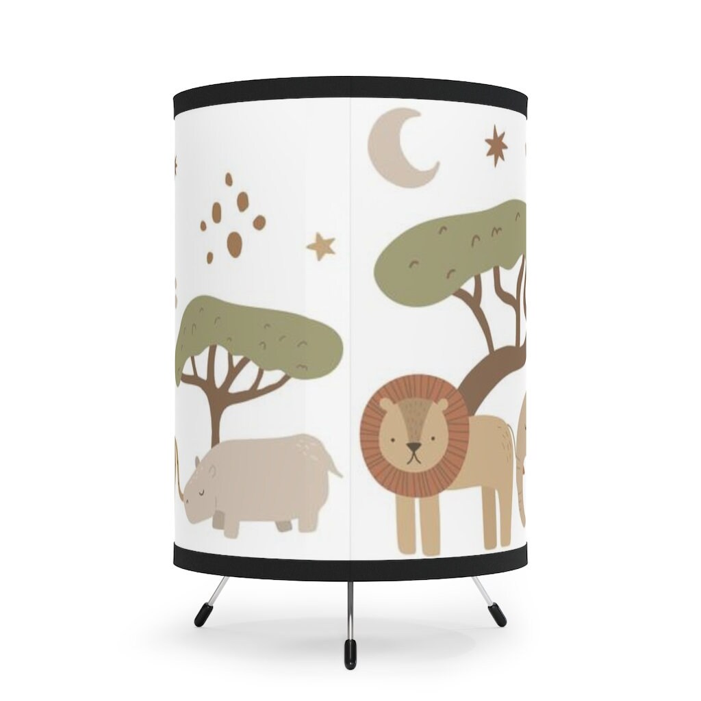 Safari Animals Lamp Jungle Nursery Decor Modern Safari Table - Etsy
