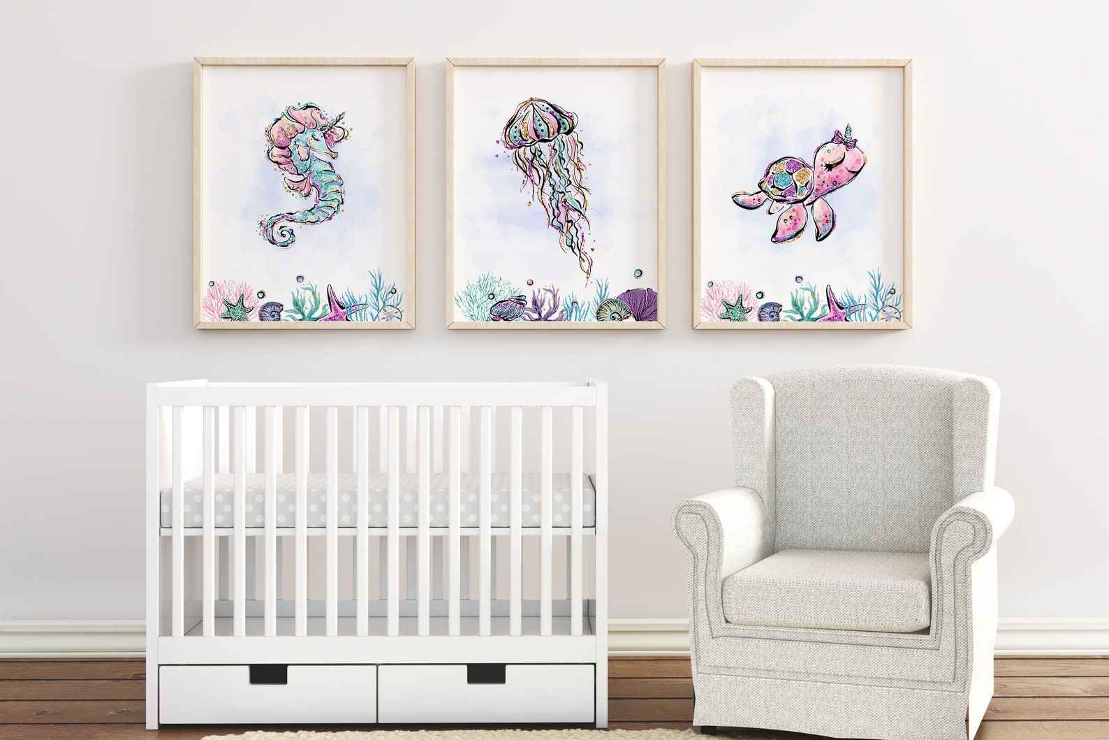 Under the Sea Nursery Girl Prints Ocean Girls Room Wall Art - Etsy