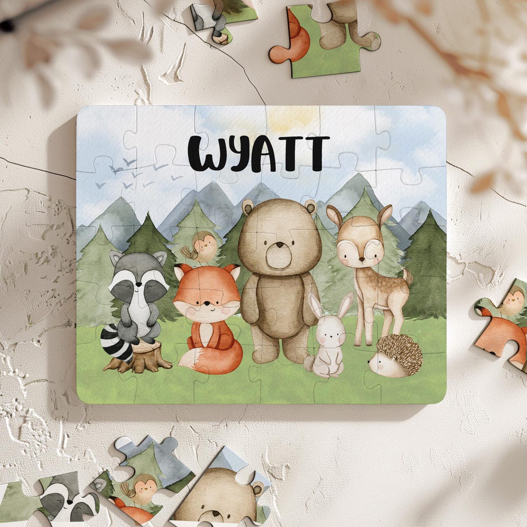 Personalized Woodland Kids Puzzle 30pcs, Woodland Gift for Boys ...