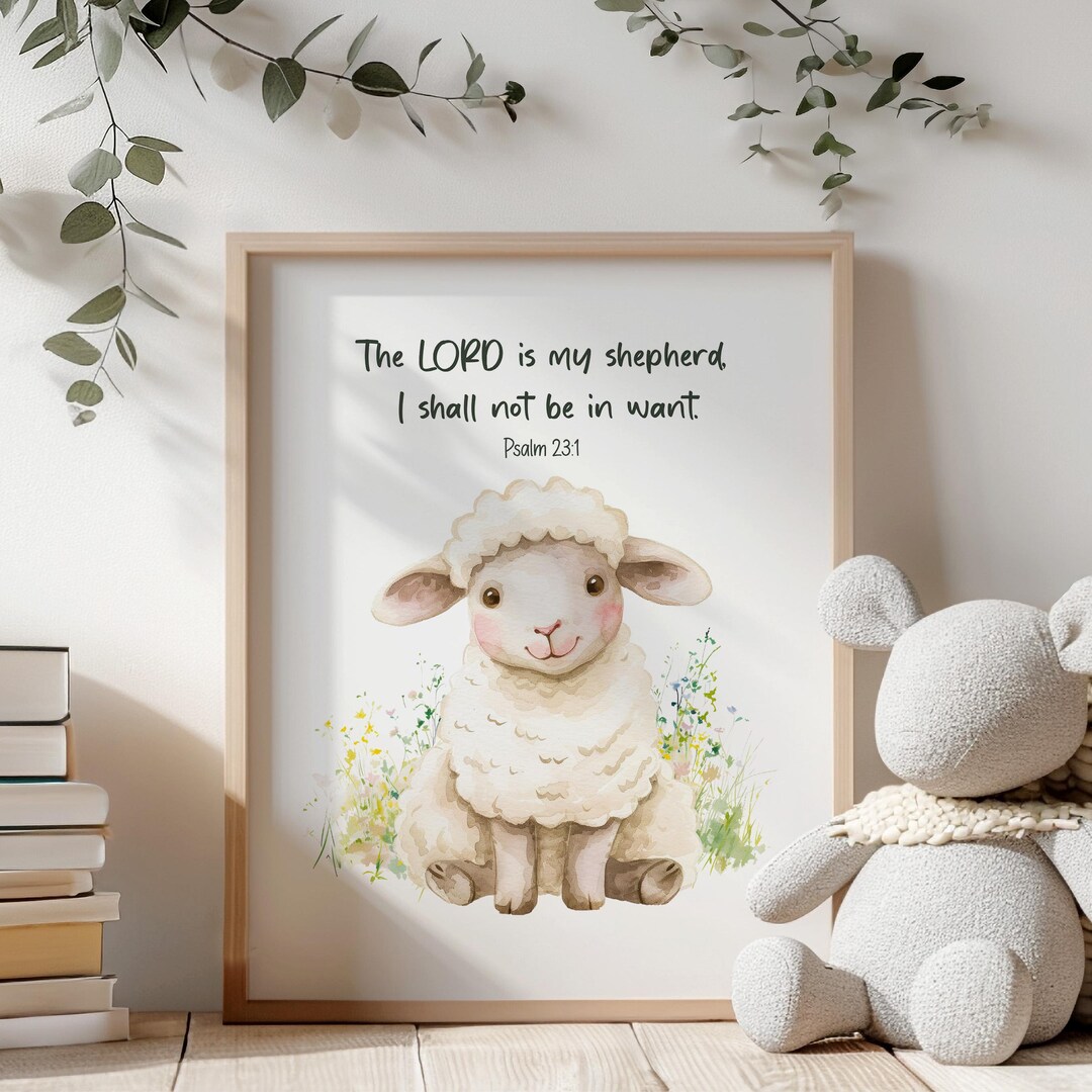 The LORD is My Shepherd, Christian Wall Art, Scripture Print, Bible ...