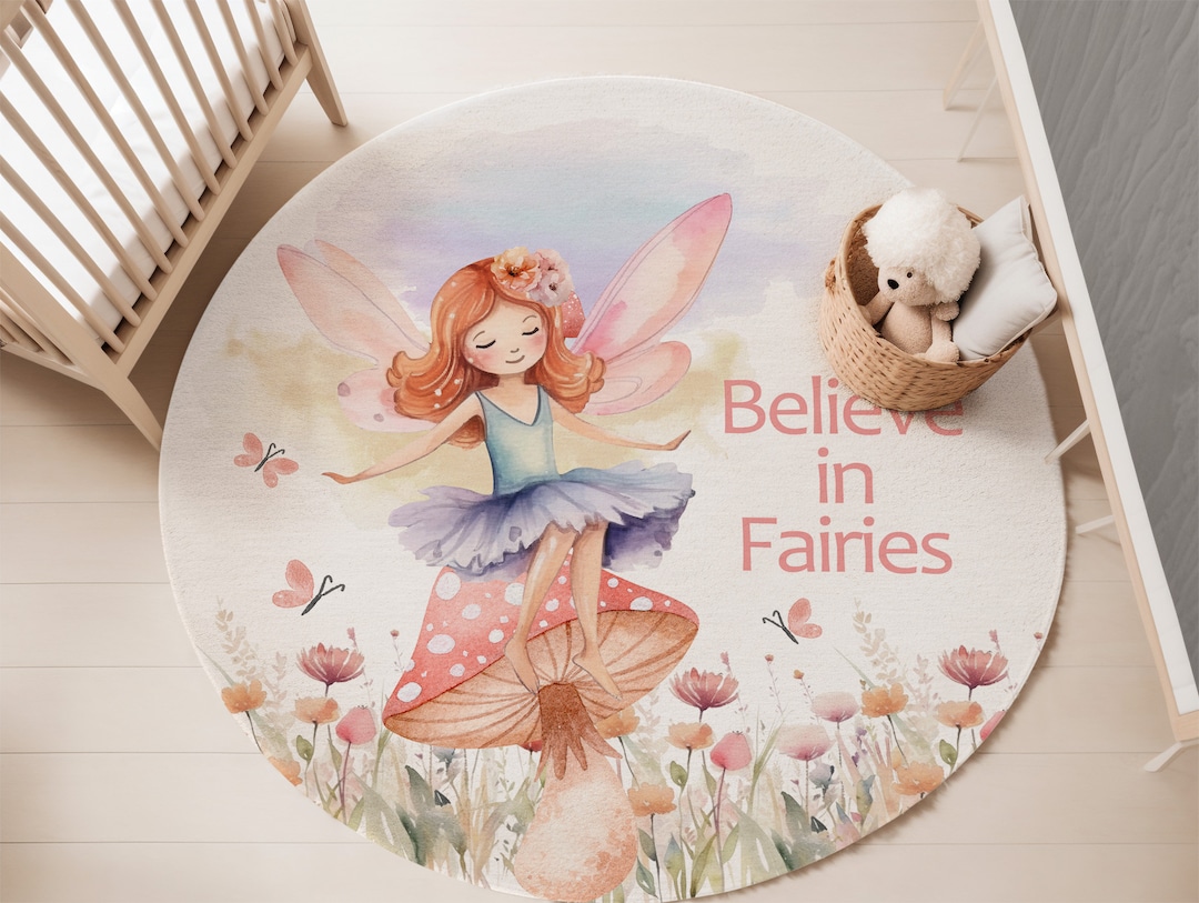 Fairy Rug, Forest Fairy Carpet, Spring Nursery Mat, Girls Playroom Rug ...