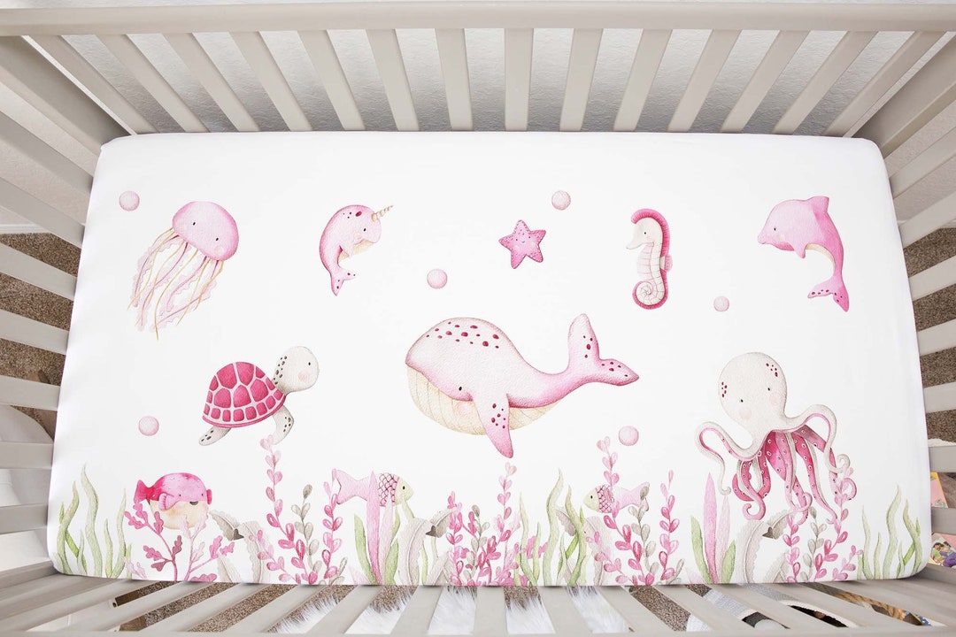Girl Under the Sea Nursery, Under the Sea Crib Sheet, Ocean Crib ...