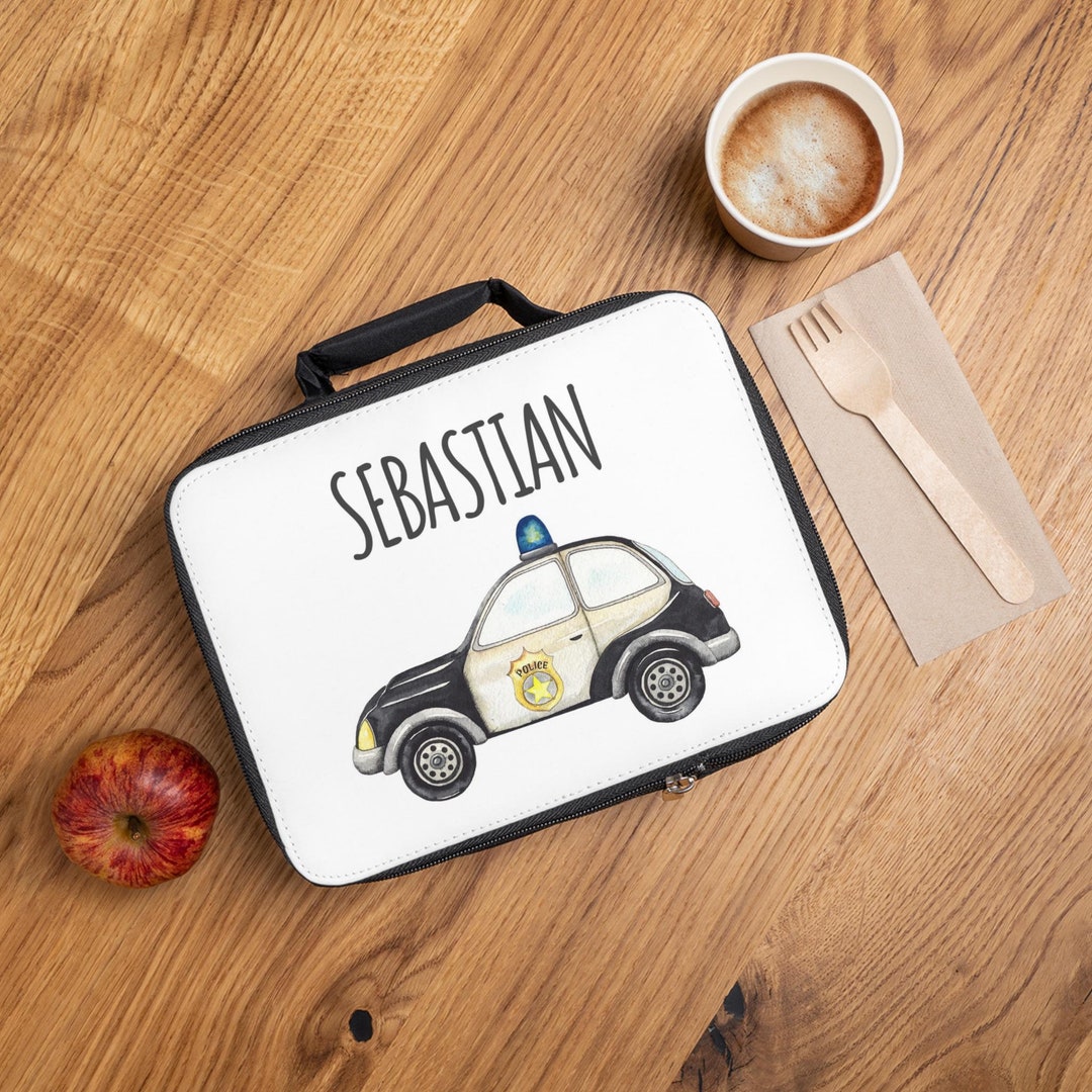Police Car Lunchbox, Boy Personalized Lunchbox, Custom Name Lunch Bag ...