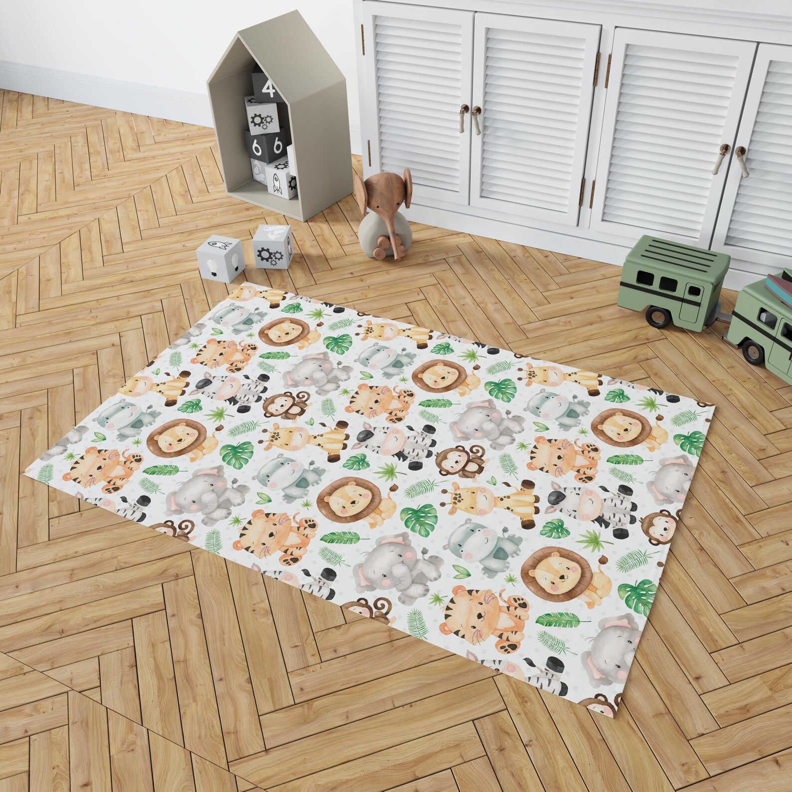 Safari Rug Nursery, Jungle Baby Boy Room Decor, Kids Play Room Rug Sae ...