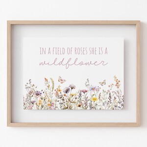In a Field of Roses She is a Wildflower Wall Art, Wildflower Nursery ...