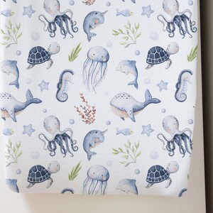 Ocean Changing Pad Cover, Under the Sea Nursery Decor, Sea Animals ...