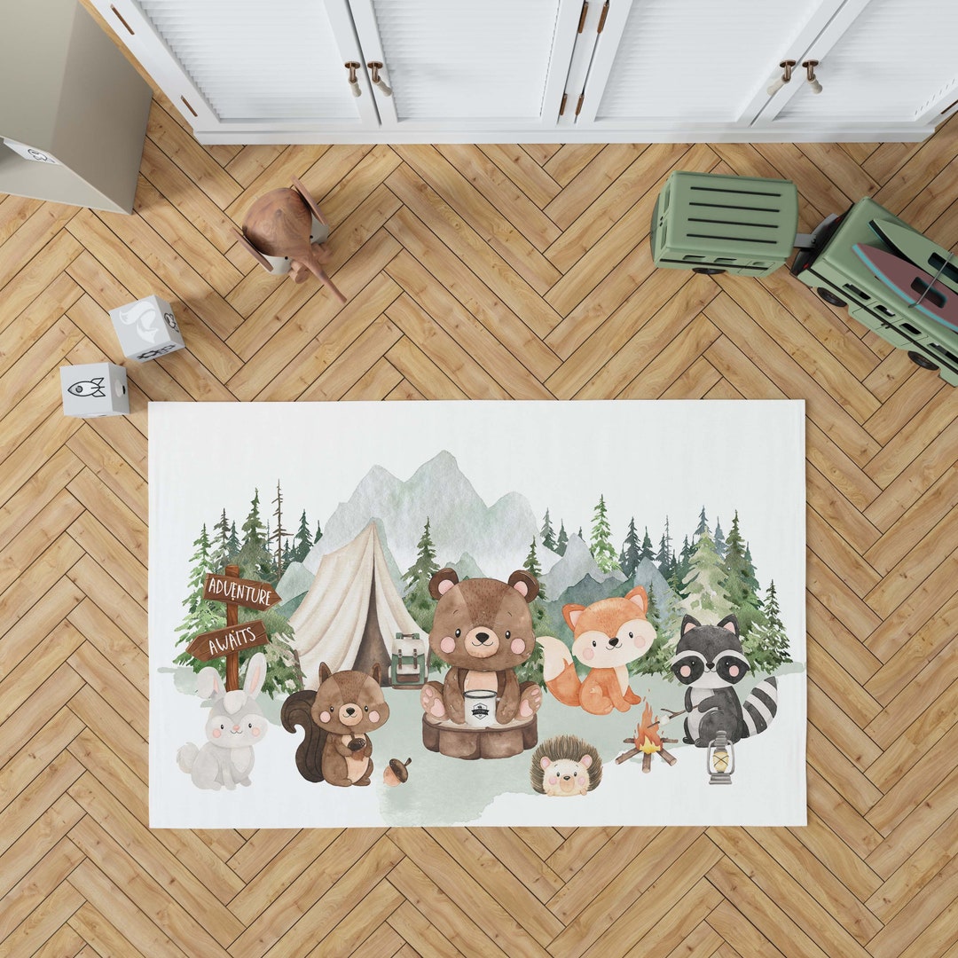 Woodland Rug, Woodland Nursery Rug, Forest Nursery Decor, Area Rug for ...