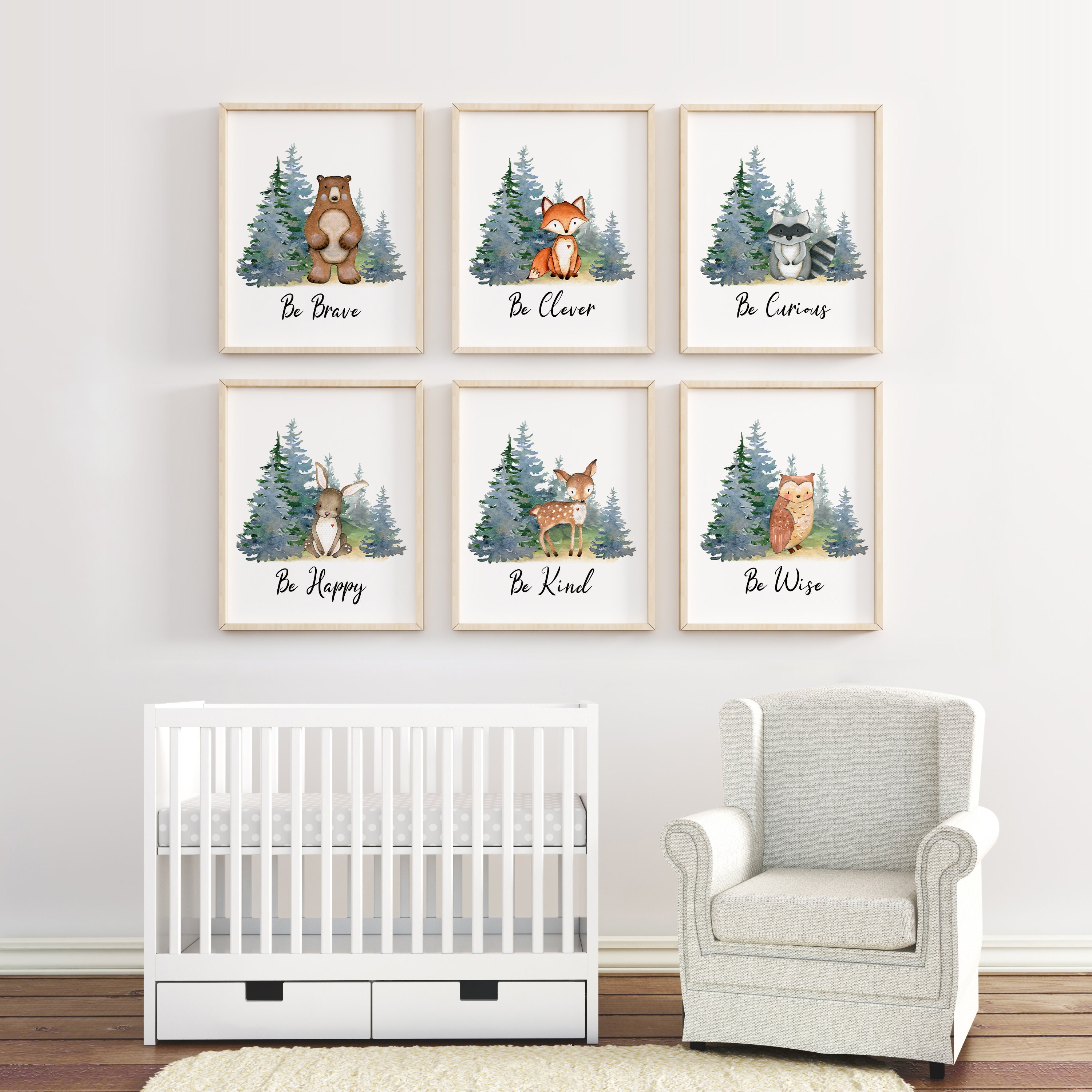 Woodland nursery Decor Woodland nursery prints Boys room | Etsy