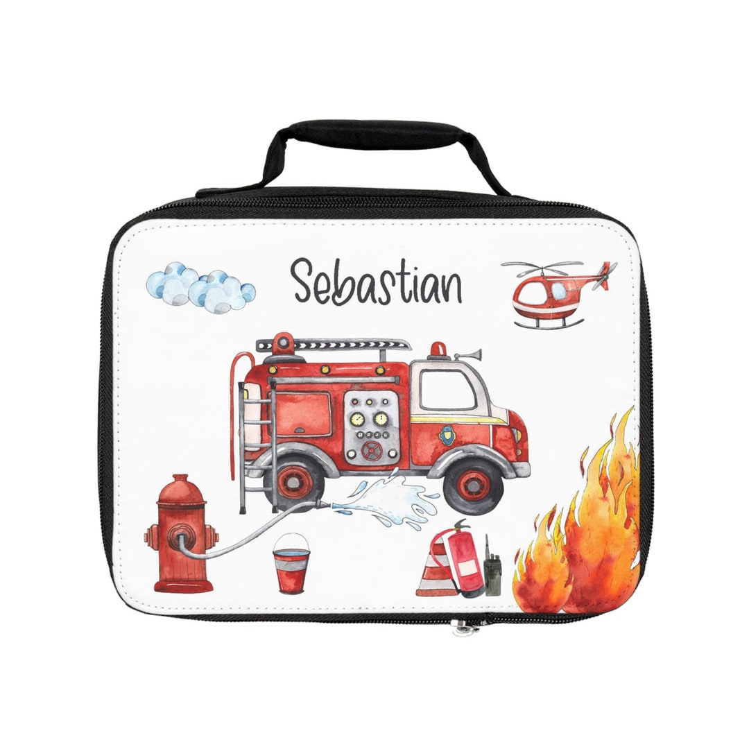 Fireman Lunchbox, Boy Personalized Lunchbox, Custom Name Lunch Bag ...