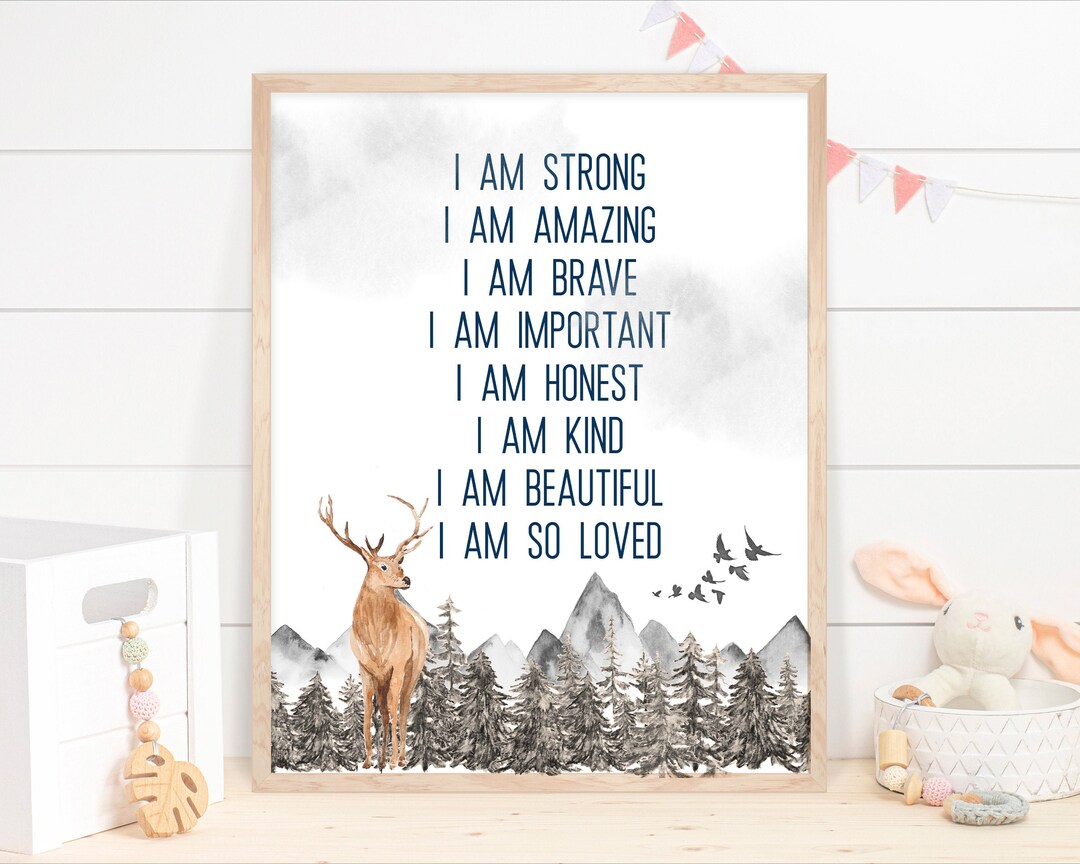 Positive Affirmations Print, Motivational Poster, Affirmations Wall Art ...