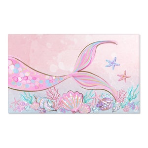 Little Mermaid Rug, Pink Mermaid Nursery Decor, Mermaid Room Decor ...