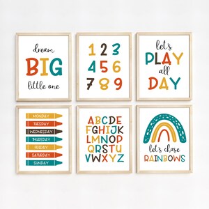 Kids Playroom Wall Decor, Children's Wall Art, Set 6 PRINTABLE Art ...